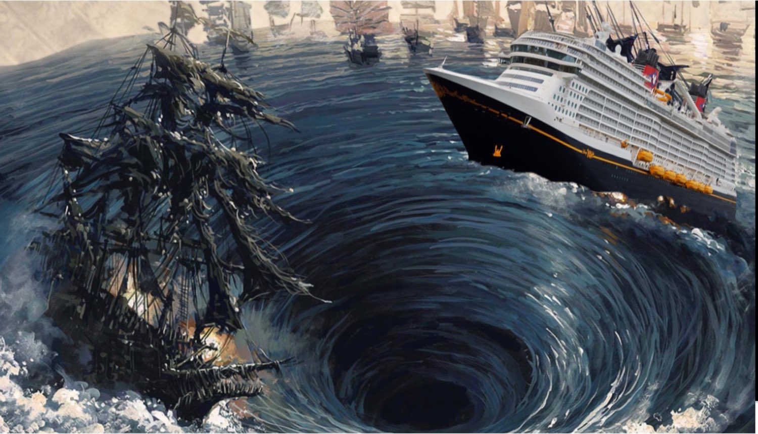 Whirlpool In Ocean Sinks Ship