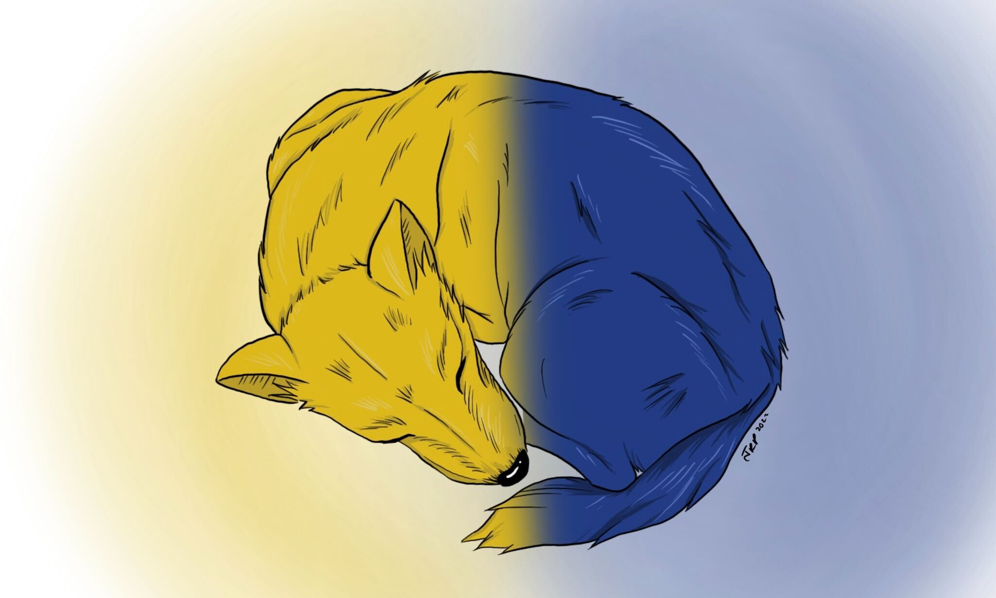 Yellow Anime Wolf