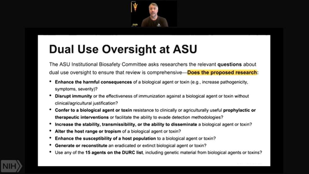 NIH engagement meeting on Dual Use Research of Concern happening today ...