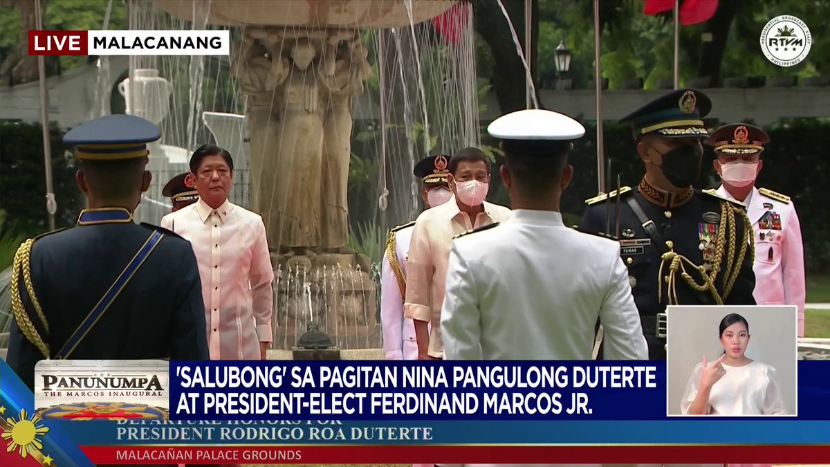 ABS-CBN News on Twitter: "PANOORIN: Isinagawa na ang departure honors para kay outgoing ...