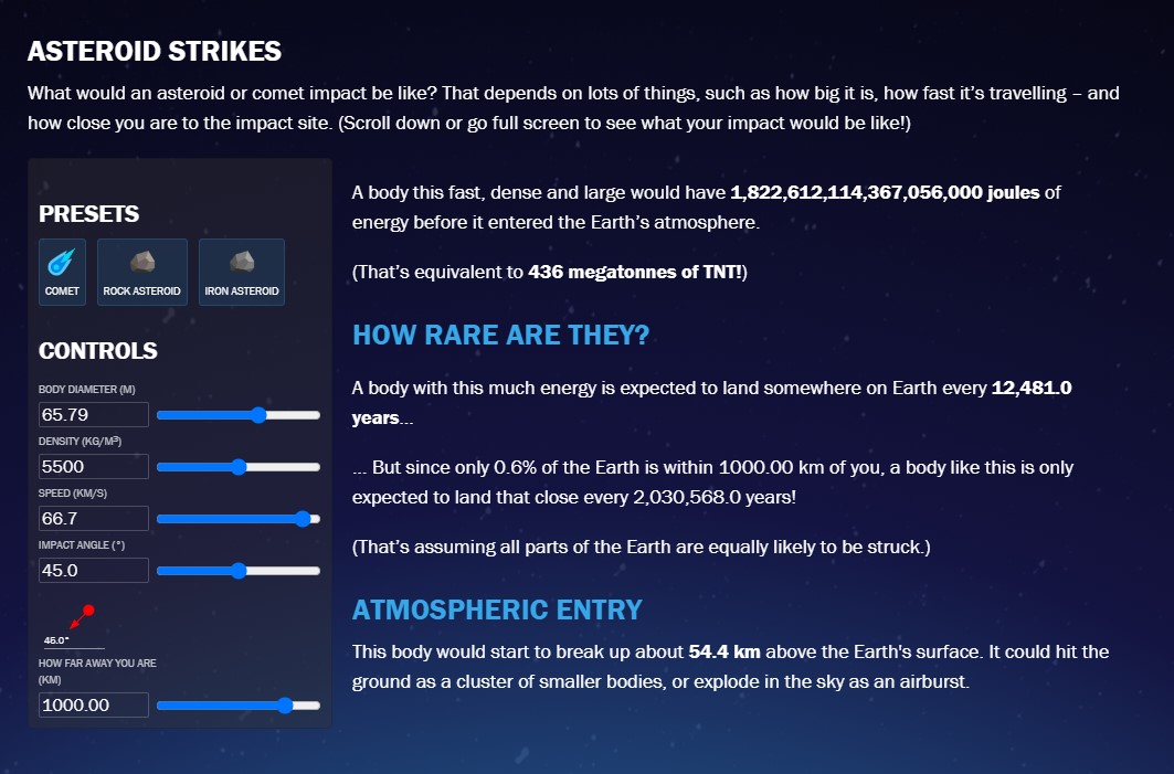 Asteroid Impact Calculator