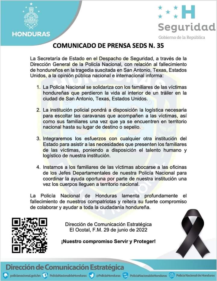 Policía Nacional De Honduras On Twitter 🚨 Comunicado La Secretaría De