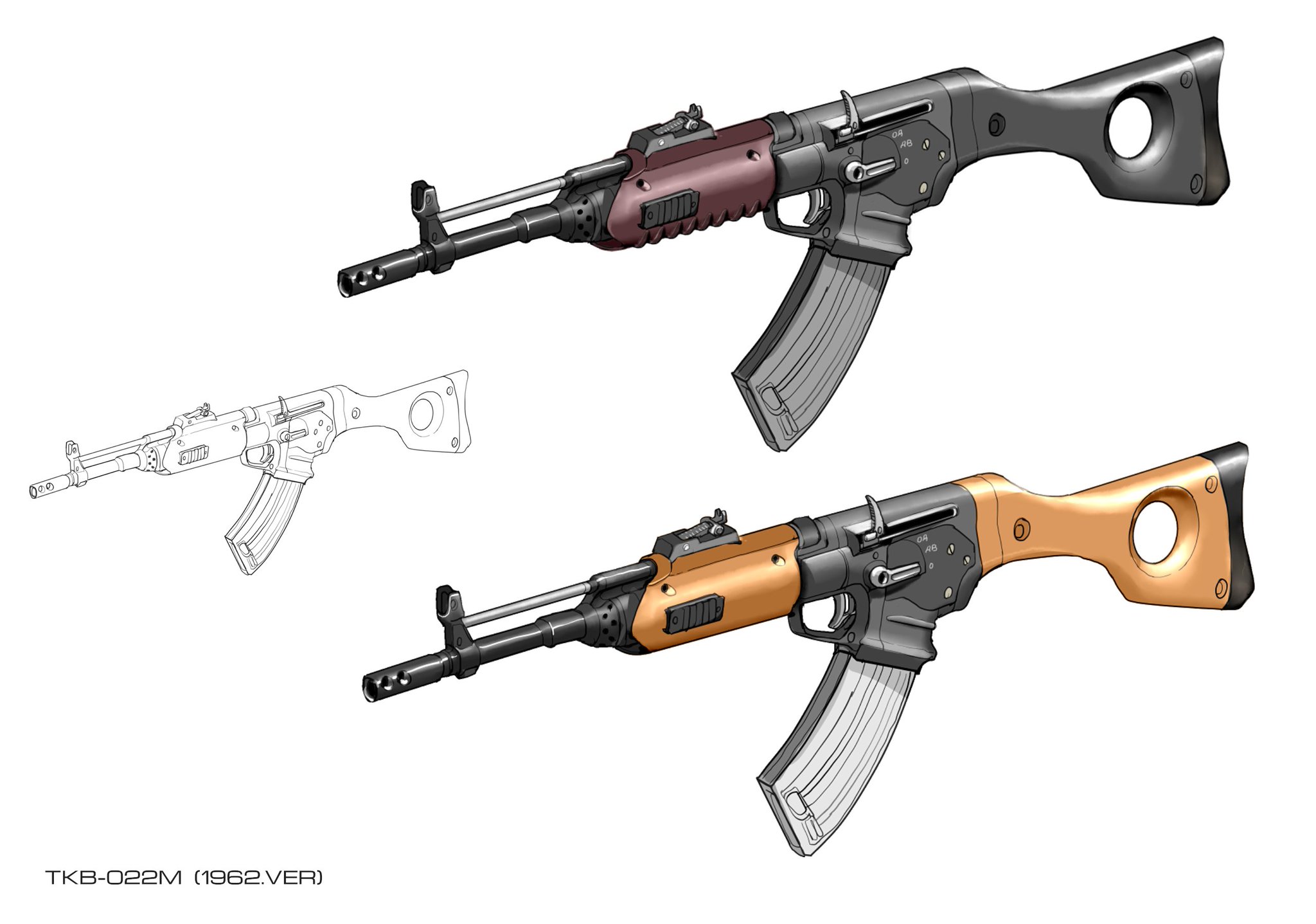 AST21 on Twitter: "Sketch of Soviet prototype assault rifle TKB-022 (1962) https://t.co ...