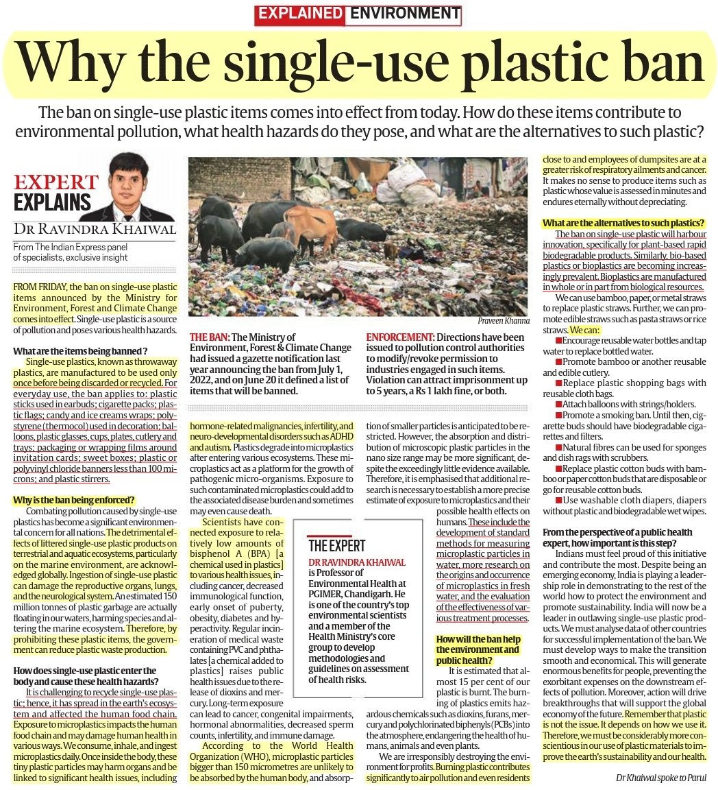 Upsc Civil Services Exam on Twitter: "Why the single-use plastic ban ...