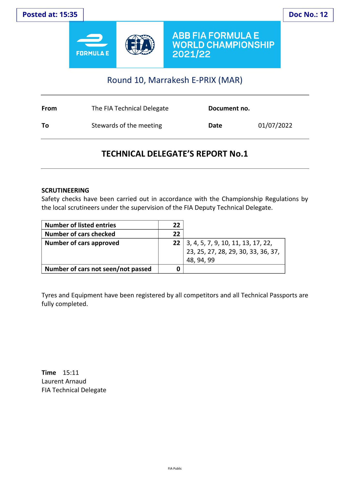 FIA FormulaE Documents on Twitter: "Doc 12 Technical Report 1 Published at: 2022/07/01 14:46 UTC ...