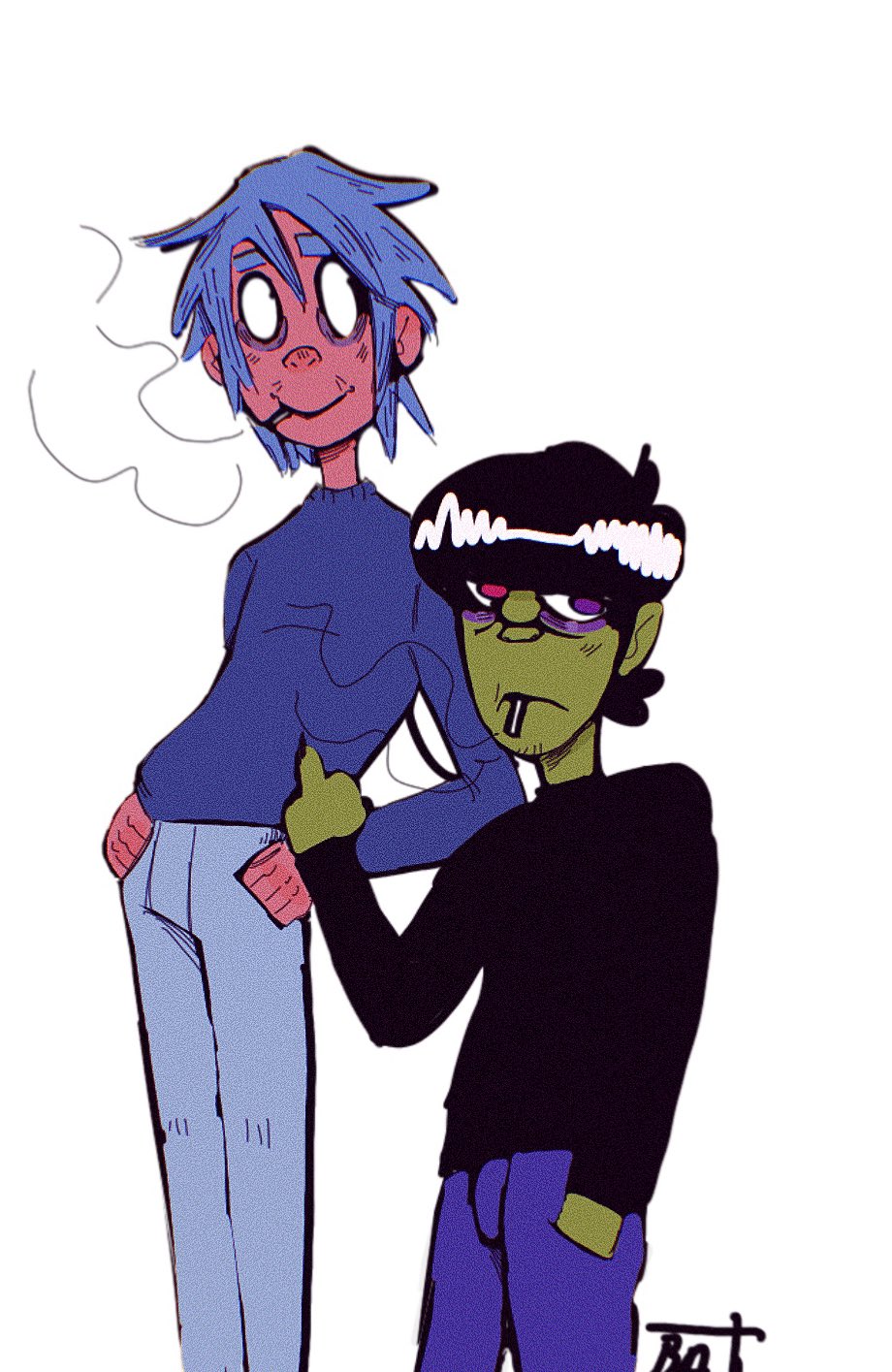 Gorillaz 2d And Murdoc Kissing Murdoc And 2D Are Married