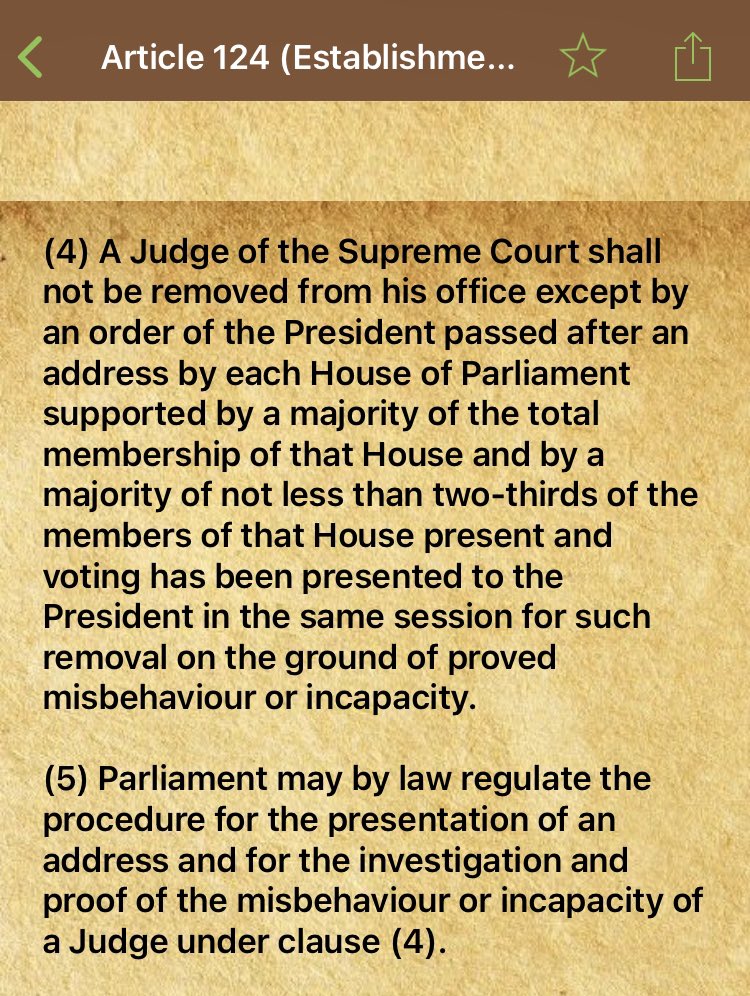 THREAD: 1. As per Article 124(4)/(5) of Constitution read with Judges ...
