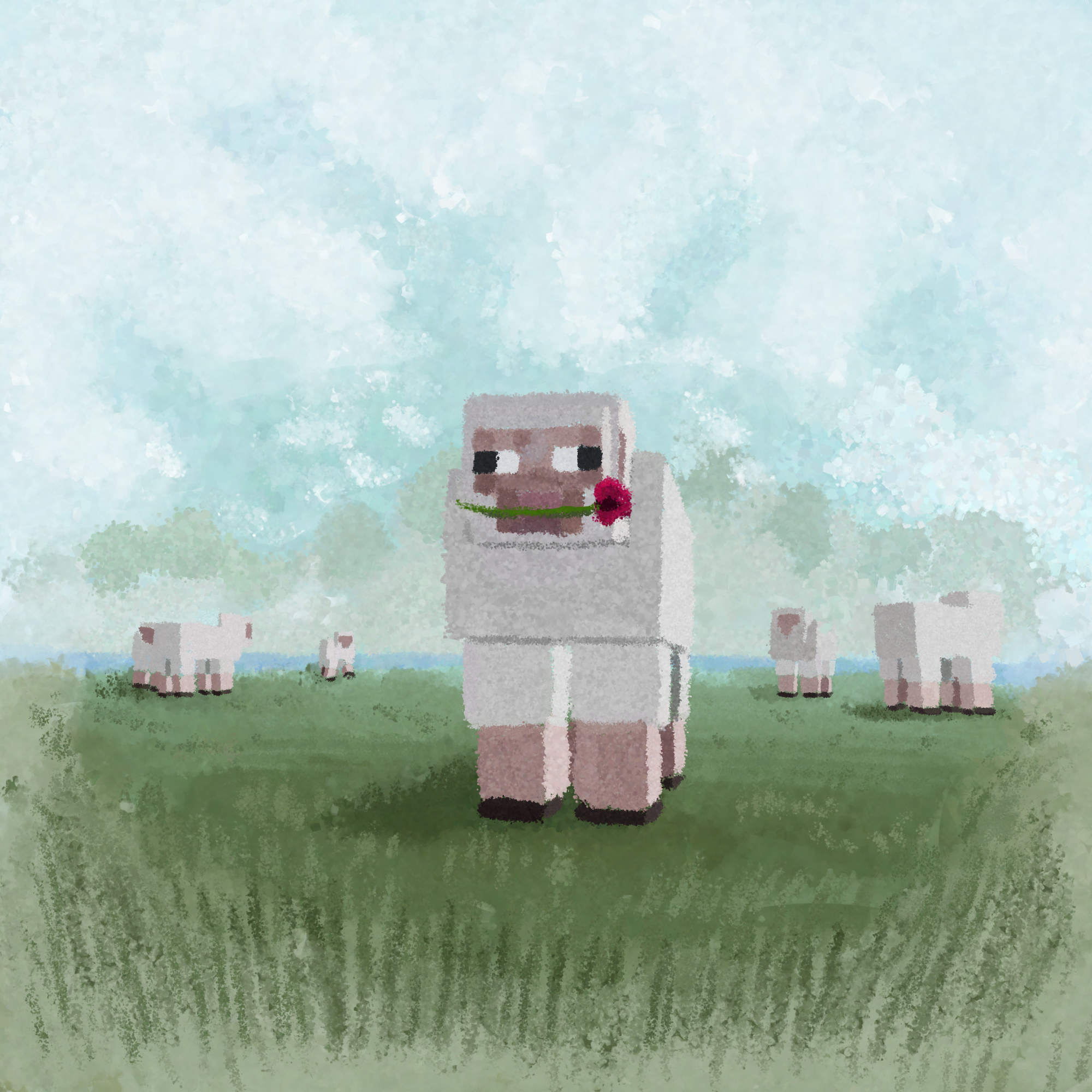 Minecraft Sheep Wallpaper