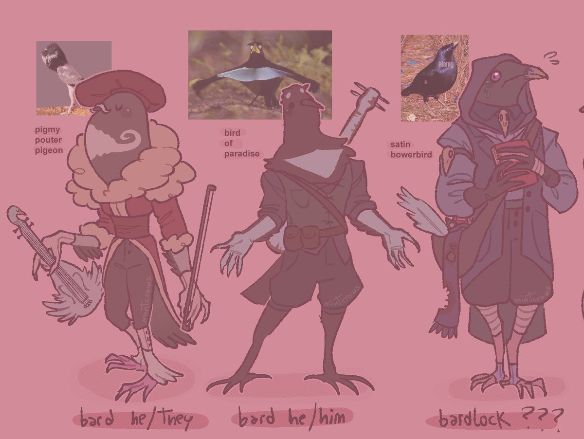 「rpg birdies!!! (closeups in thread) [oc」|minty 🌺💀 (2 slots open)のイラスト