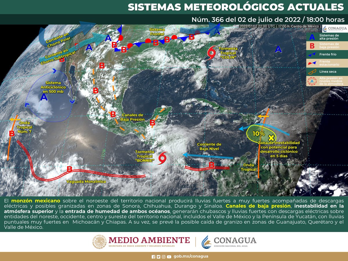 Protección Civil México on Twitter: "RT @conagua_clima: Durante el domingo, el #CiclónTropical # ...