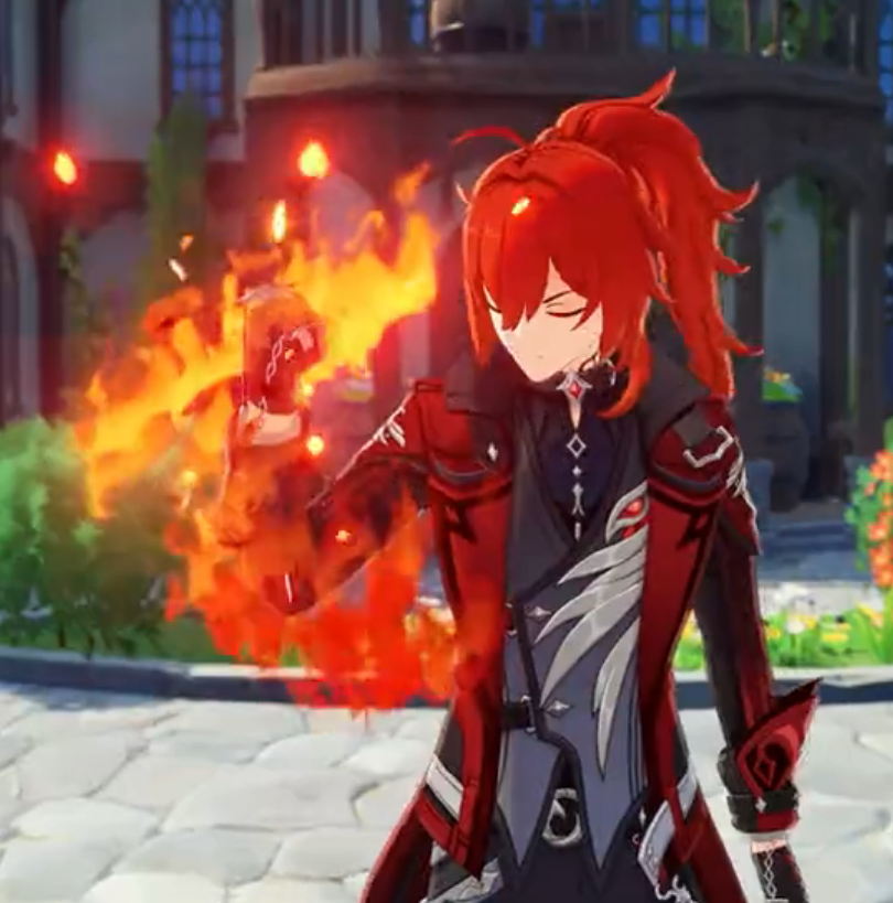 「come on hoyo it's just one more step towards diluc finger py」4dangoの漫画