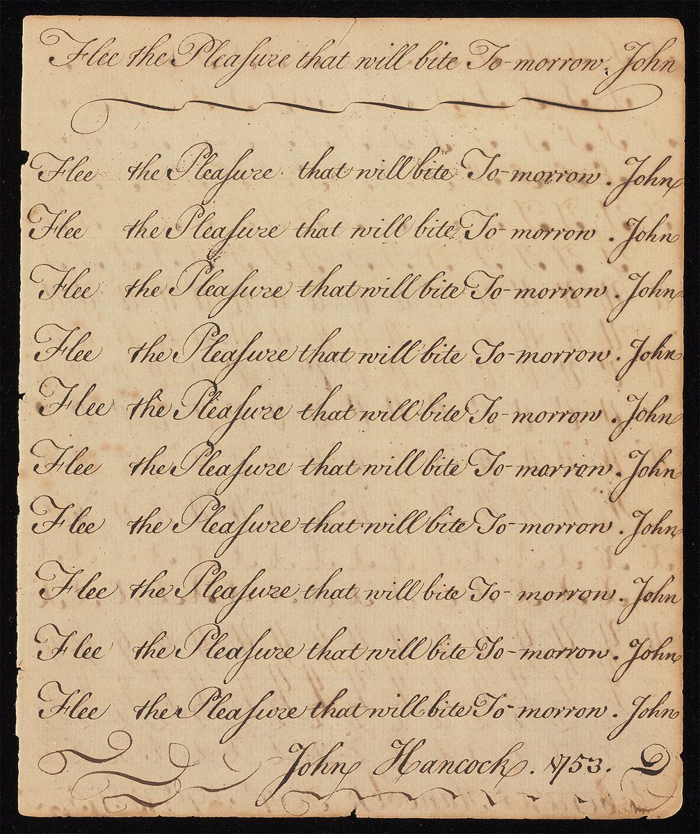 Beinecke Library on Twitter: "Practice for perfect penmanship: John ...