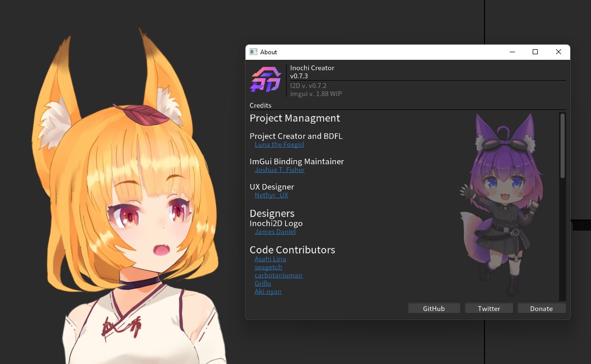 Inochi2D on Twitter: "Inochi Creator 0.7.3 & Inochi2D 0.7.2 has been released! 🦊🔺 Intel ...