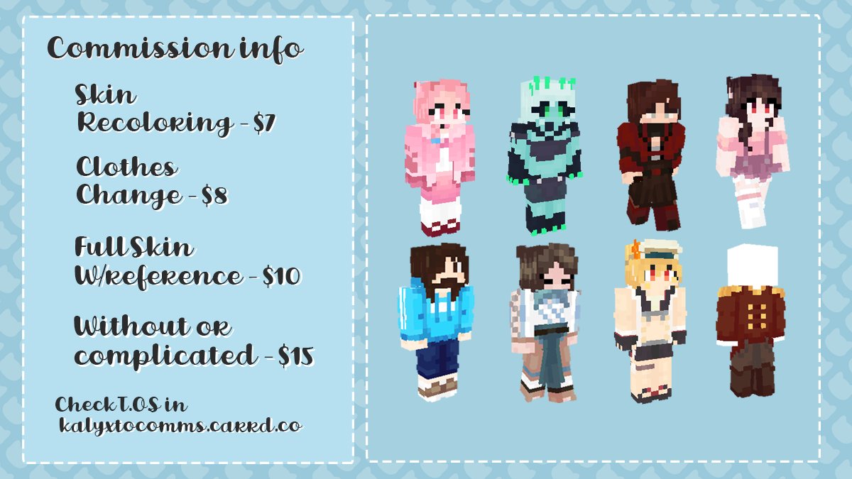 Callie 🍣 | Skin Comms Open! on Twitter: "Skin c0mms are open! DM me for more info or keep ...