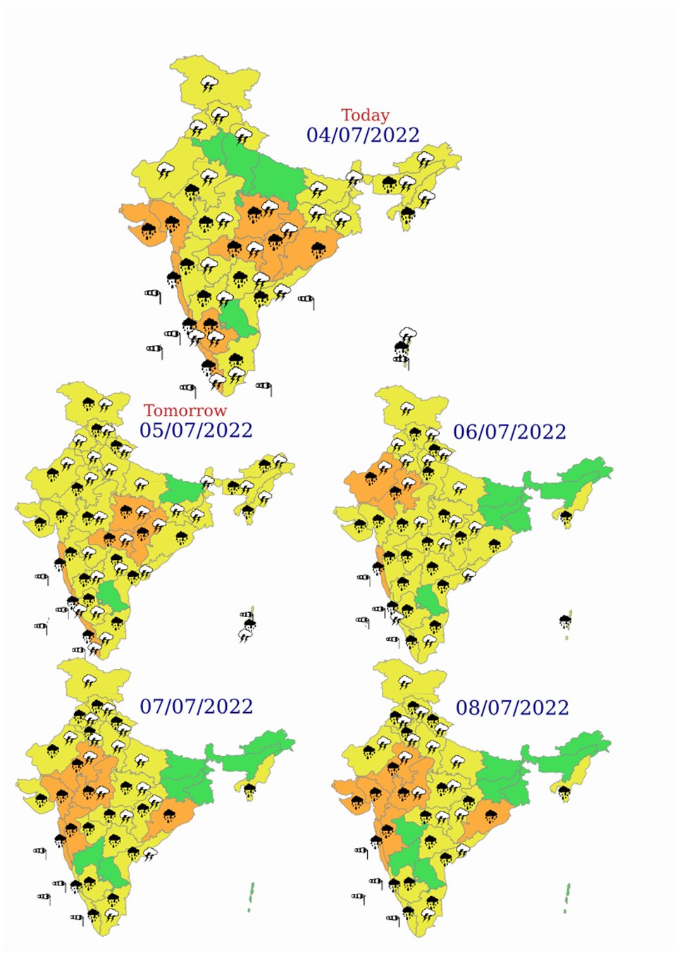 India Meteorological Department on Twitter: "Isolated heavy to very heavy rainfall and ...