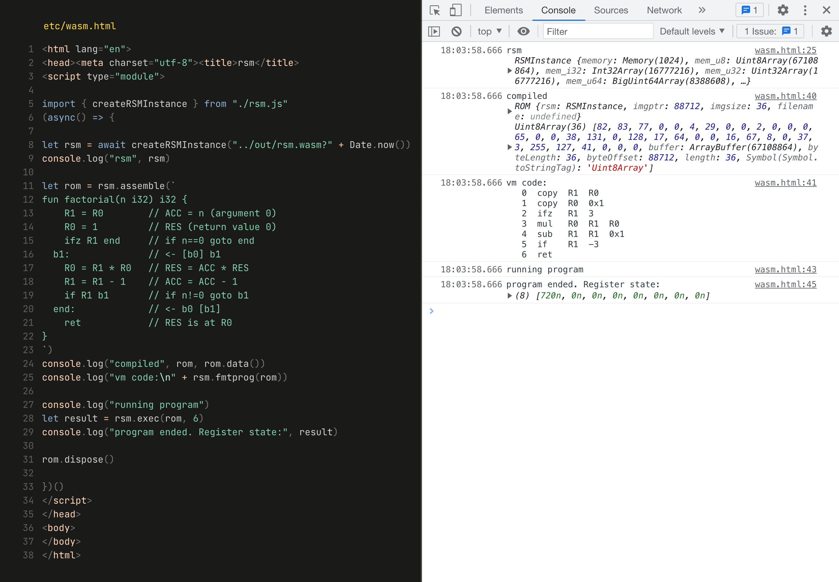 Rasmus Andersson on Twitter: "Got RSM working in web browsers via WASM. (Both the assembler and ...