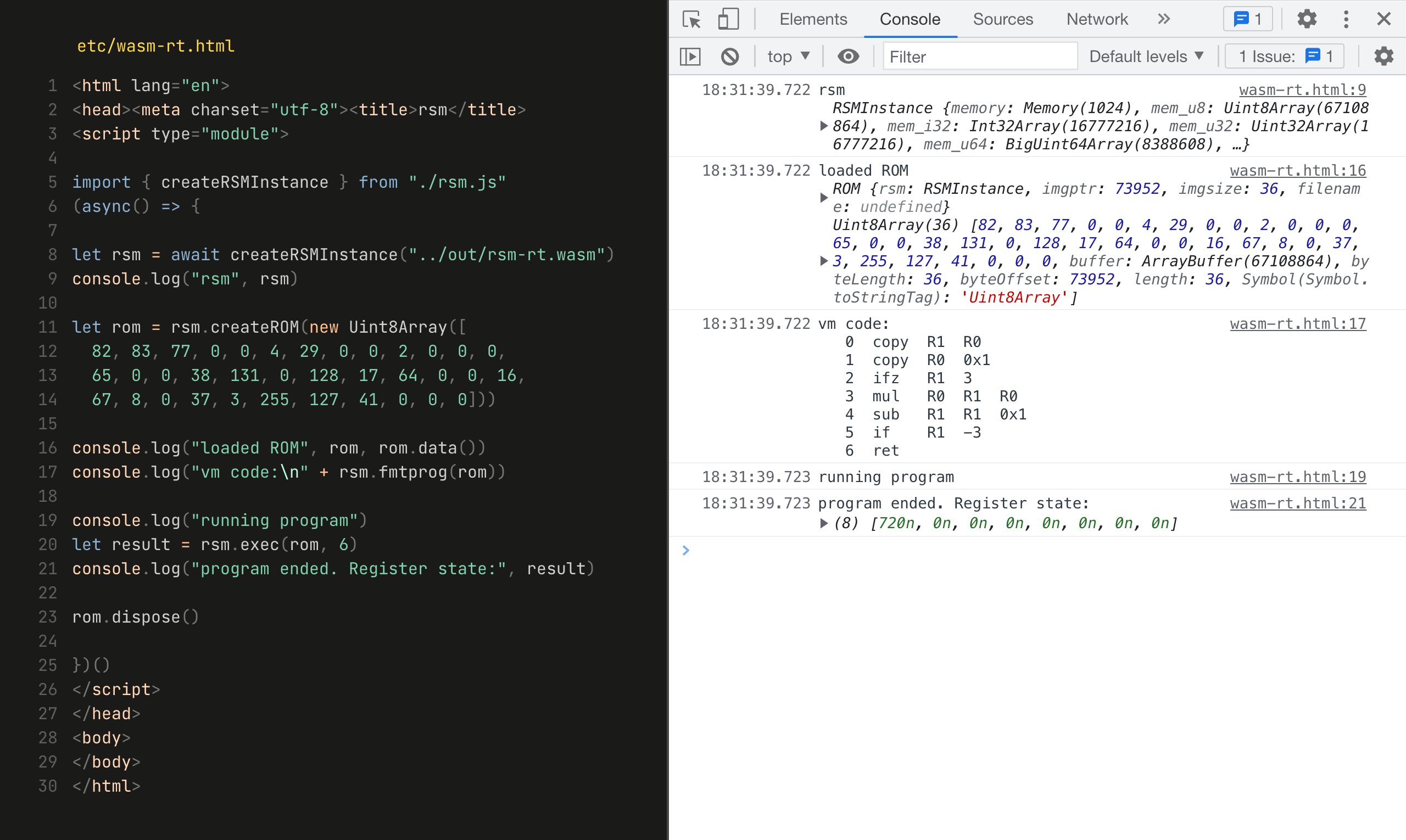 Rasmus Andersson on Twitter: "Got RSM working in web browsers via WASM. (Both the assembler and ...
