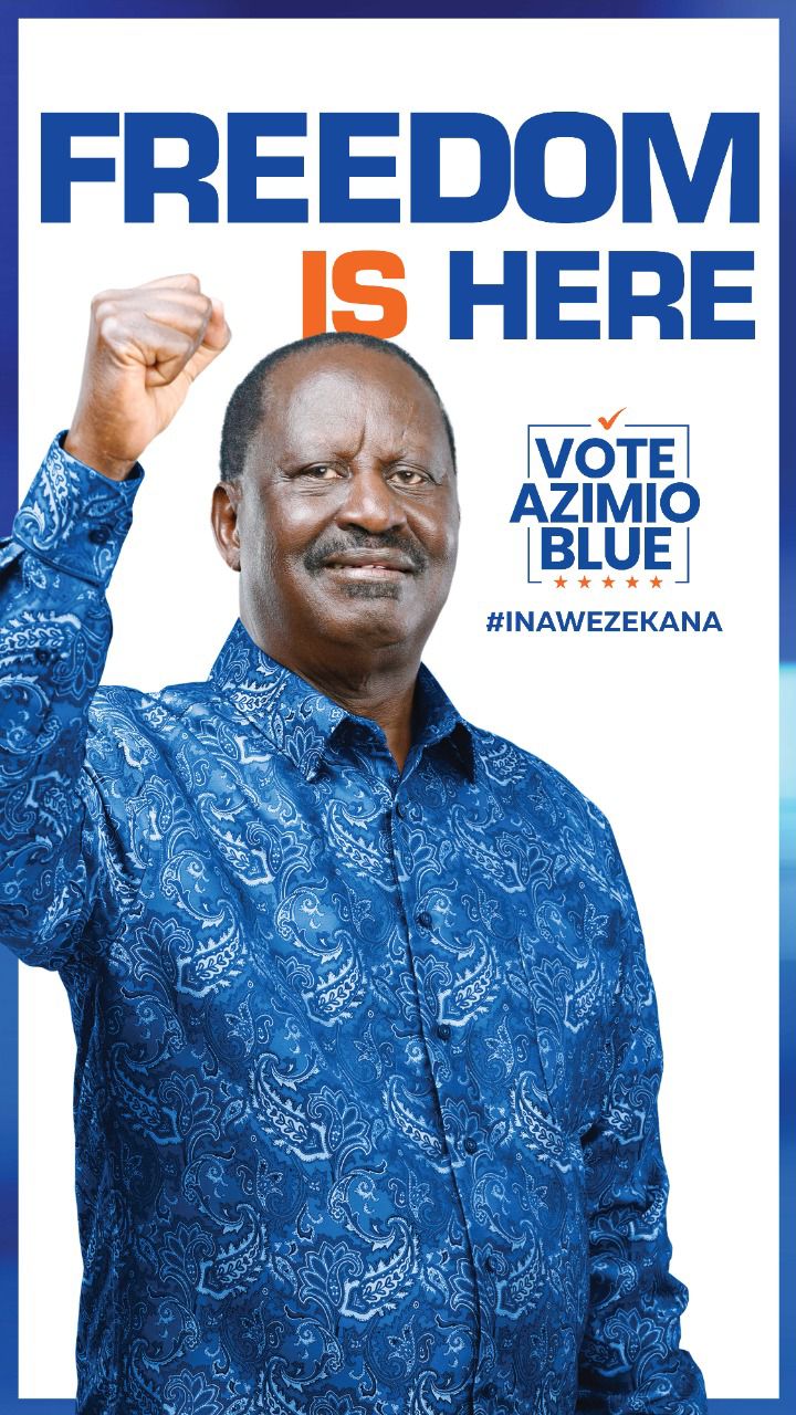 Raila Odinga on Twitter: "There is no other freedom that is coming. #VoteBlue #Inawezekana https ...