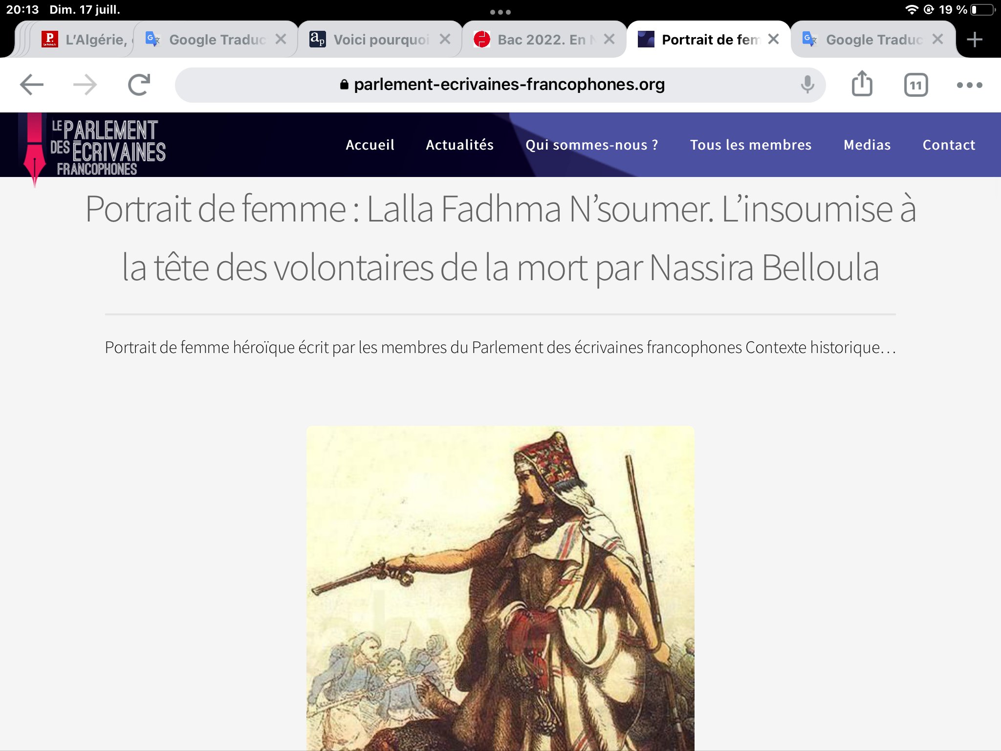 Nassira Belloula نصيرة بلولة صحفية وكاتبة On Twitter Nous Avons Une