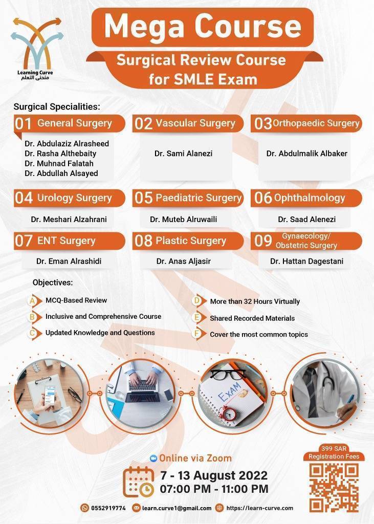 DoctorKSA Medical on Twitter: "REGISTER NOW!! 🔥Mega Course🔥 💡Surgical Review Course for SMLE💡 📍 ...