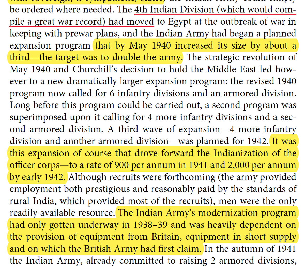WW1 lead to a commitment to Indianization of the entire officer corps ...