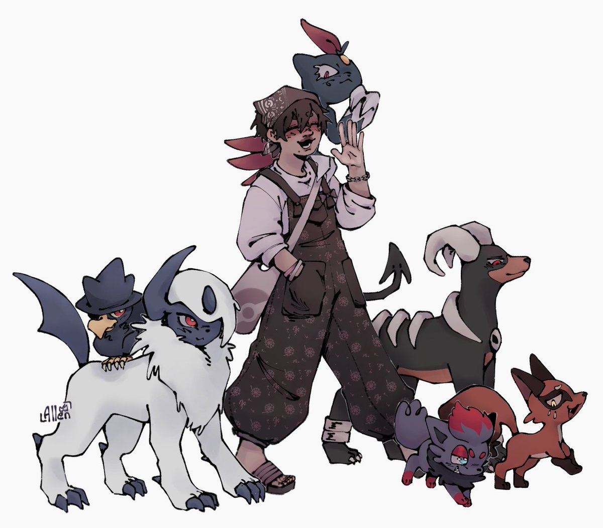 「Dark type Pokémon trainer Oc! His name i」|Allenoso ☆のイラスト