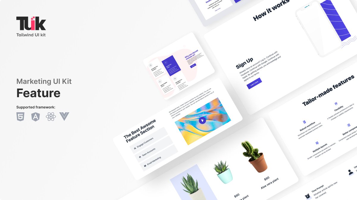 Tailwind Ui Kit On Twitter Display Your Offerings With Feature Component By Tailwinduikit