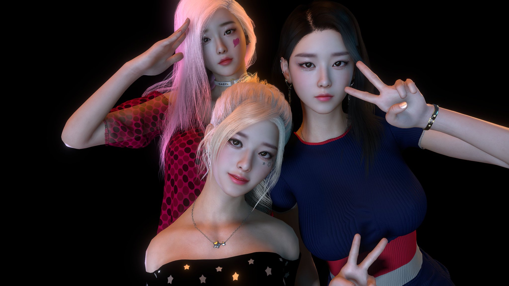 MonsterShinkai on Twitter: "Group shot using the new cute pose pack by Luminestrial in #VAM # ...