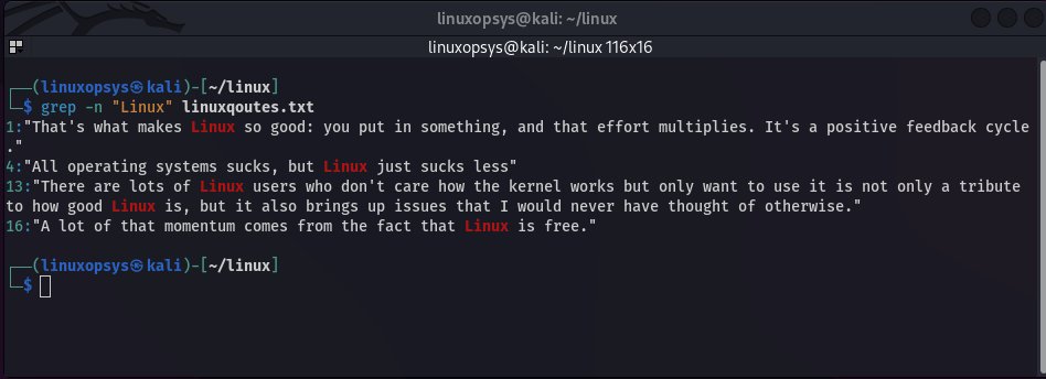 In the Linux command line, the grep command is a powerful tool for ...