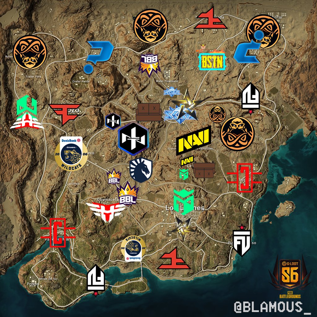 G-Loot - Season 6 Upper Group loot spot maps. : r/CompetitivePUBG