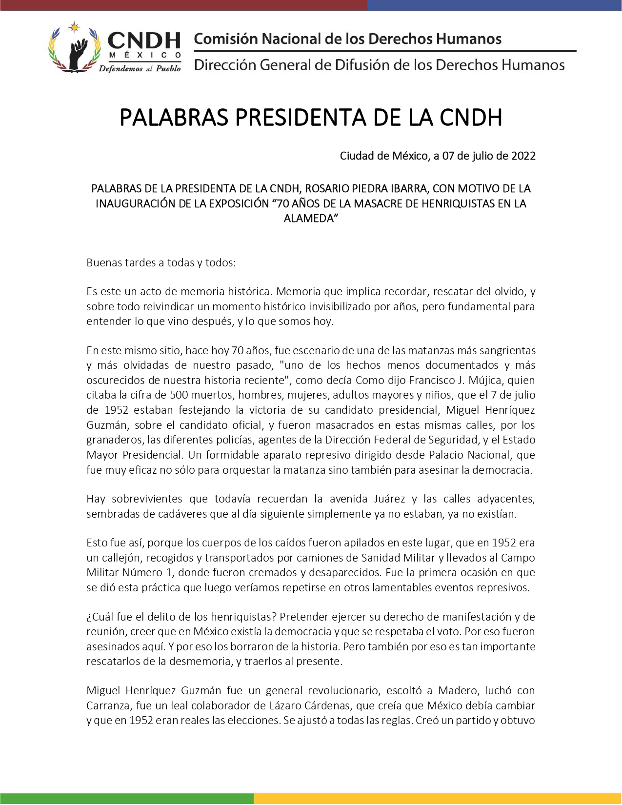 CNDH en México on Twitter: "Te compartimos las palabras de la Presidenta de la #CNDH, Rosario ...
