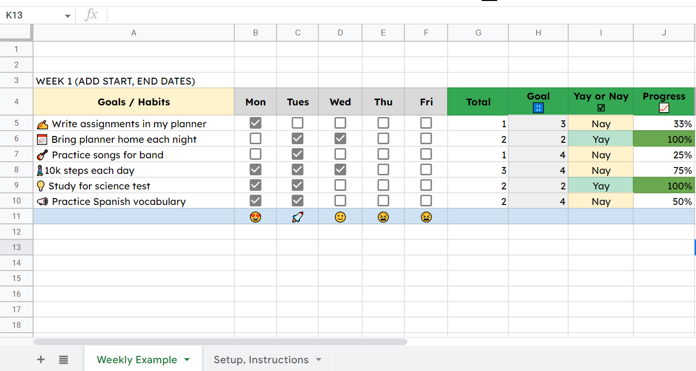 Iep Goal Tracking Sheets