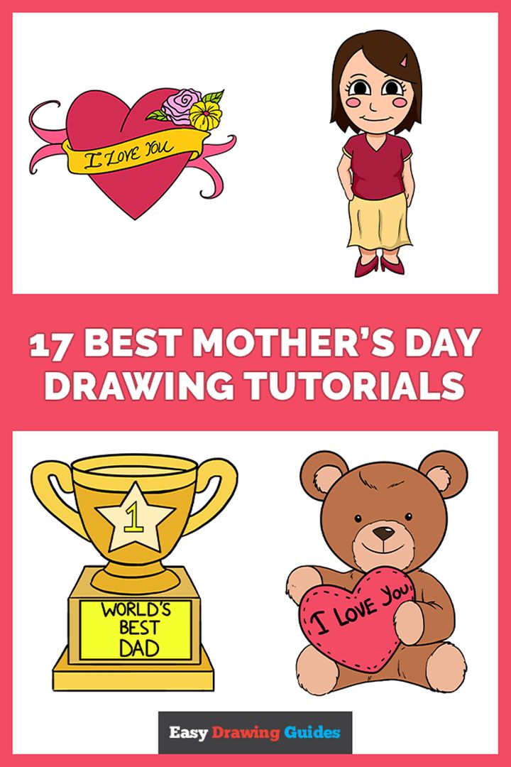 Easy Drawing Guides on Twitter: "17 Best Mother's Day Drawing Tutorials ...