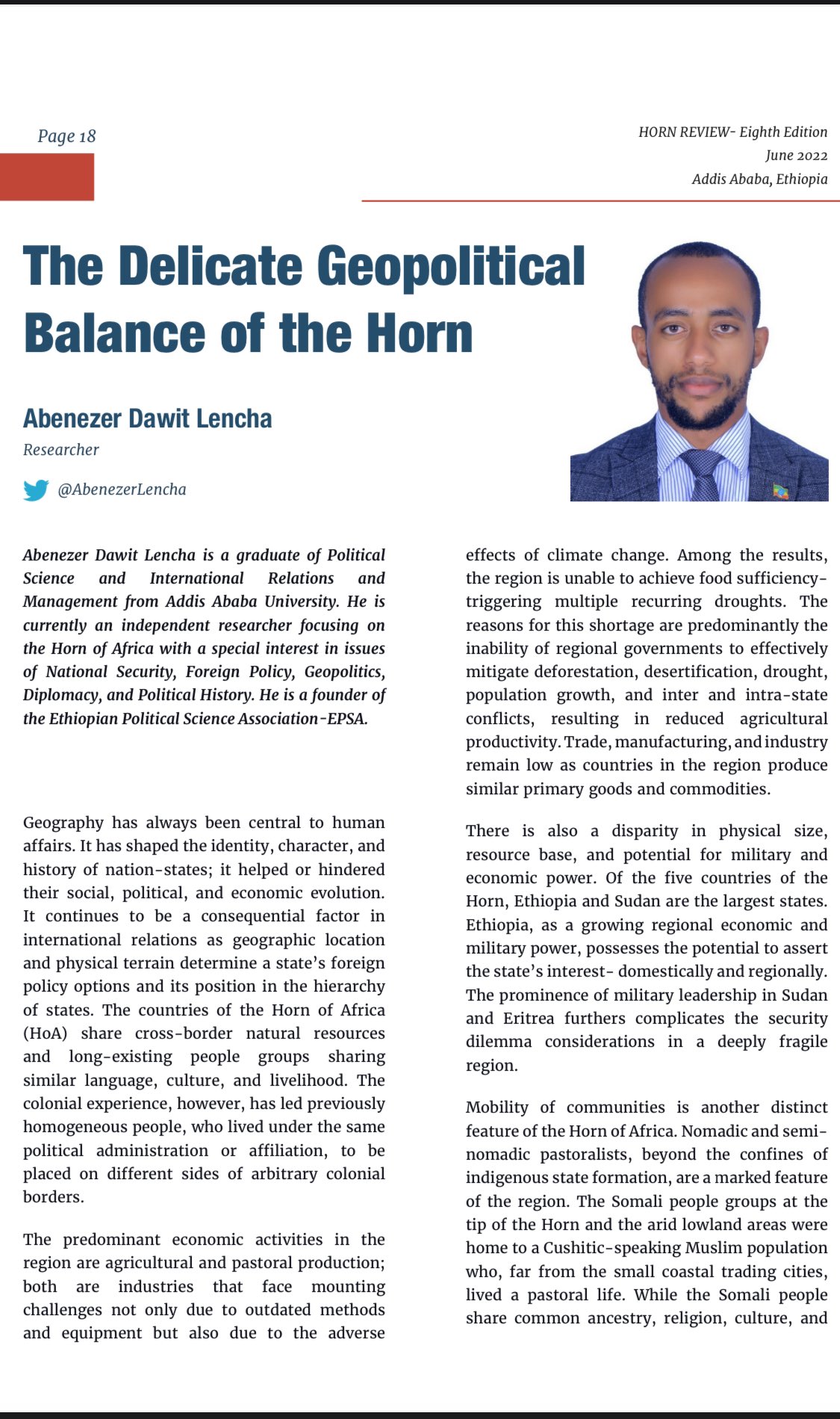 Abenezer Dawit Lencha🇪🇹 on Twitter: "I’m happy to share that my article on the Delicate ...