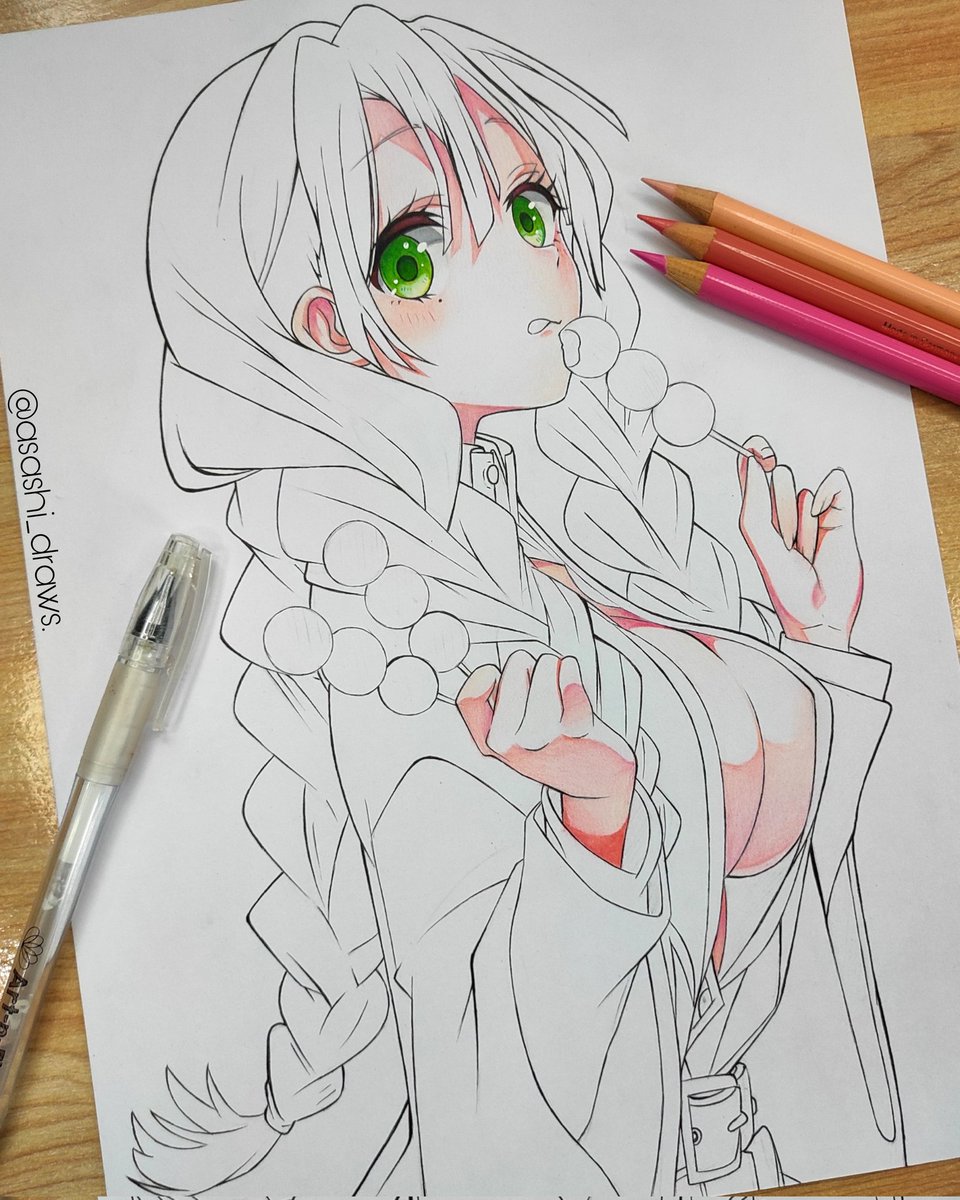 Waifu Love on Twitter: "RT @asashi_draws: Mitsuri kanroji 💕 [wip] @asashi_draws"