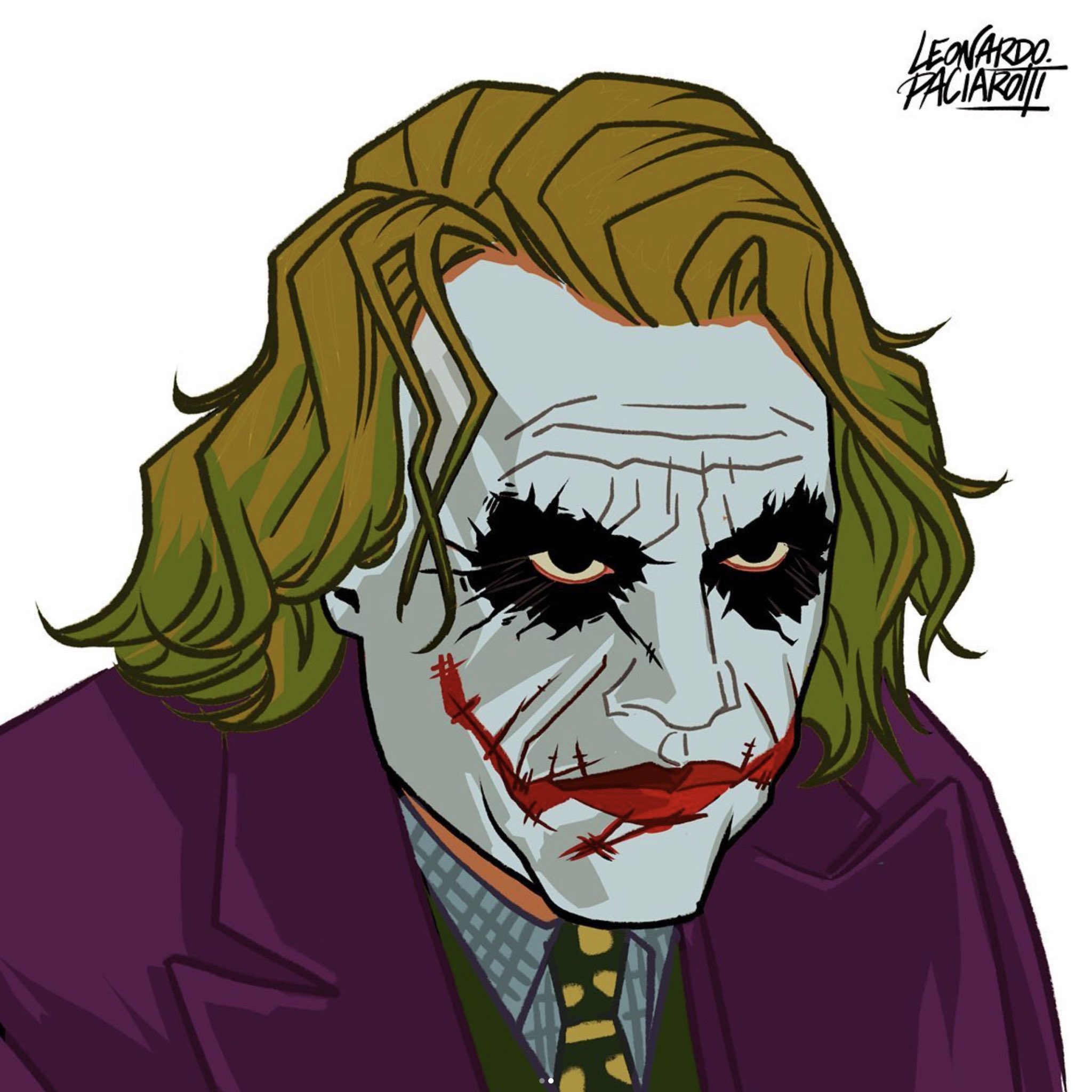 The Joker Dark Knight Face Drawing