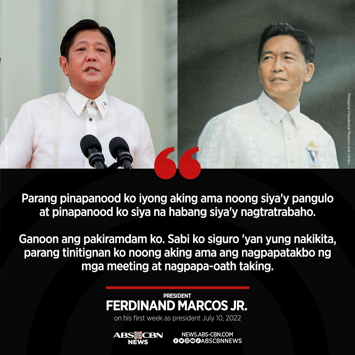 ABS-CBN News on Twitter: "Like Father, Like Son Inihahalintulad ni Pres. Ferdinand "Bongbong ...