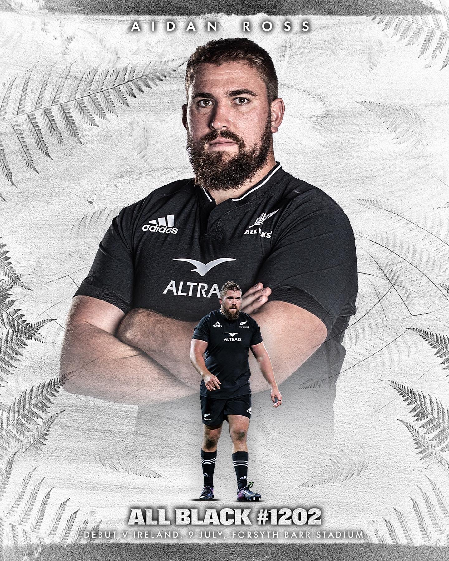 All Blacks on Twitter: "Aidan Ross | All Black #1202 Folau Fakatava | All Black #1203 ...