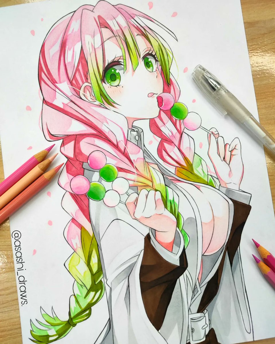 Waifu Love on Twitter: "RT @asashi_draws: Mitsuri kanroji 💕 Finally done ! @asashi_draws"