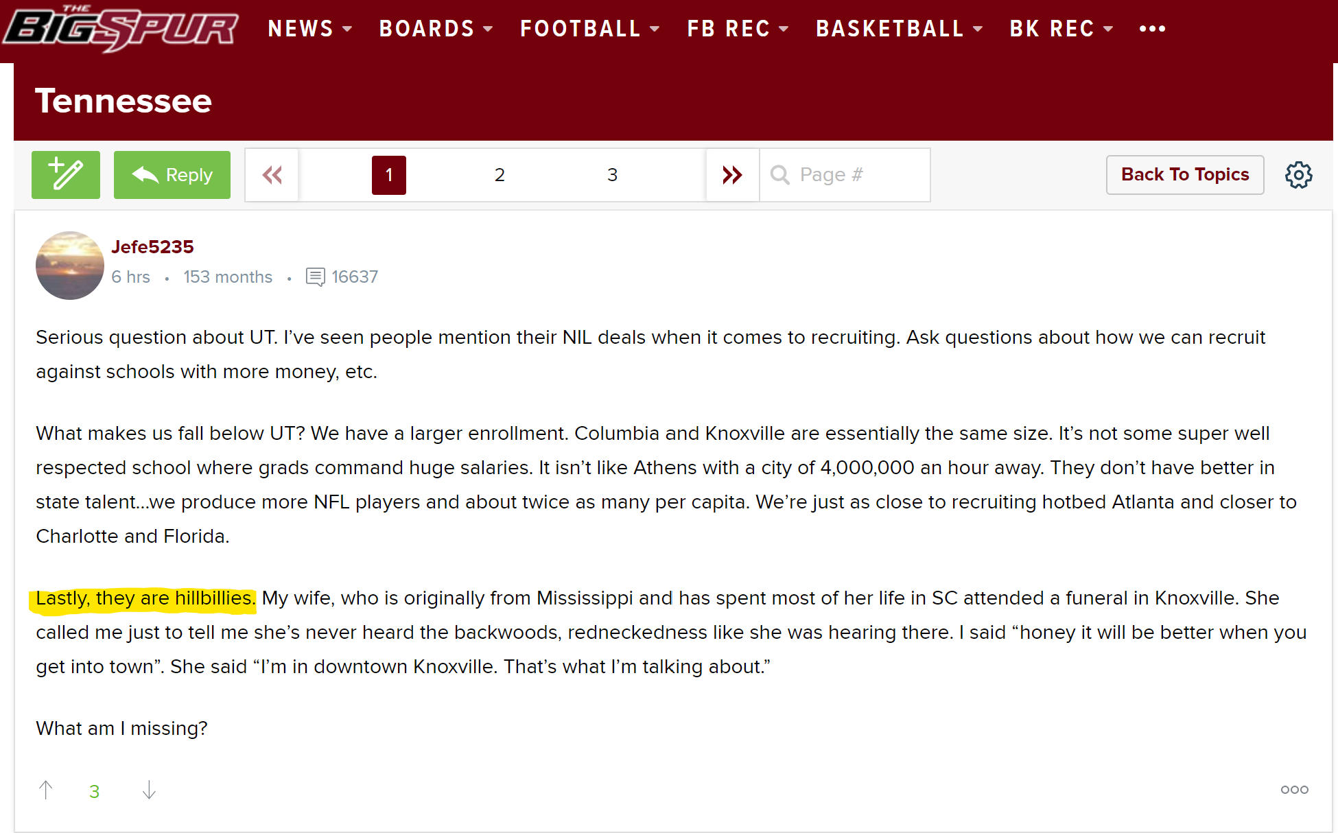 Message Board Geniuses on Twitter: "#SouthCarolina fan can't figure out how they are losing ...