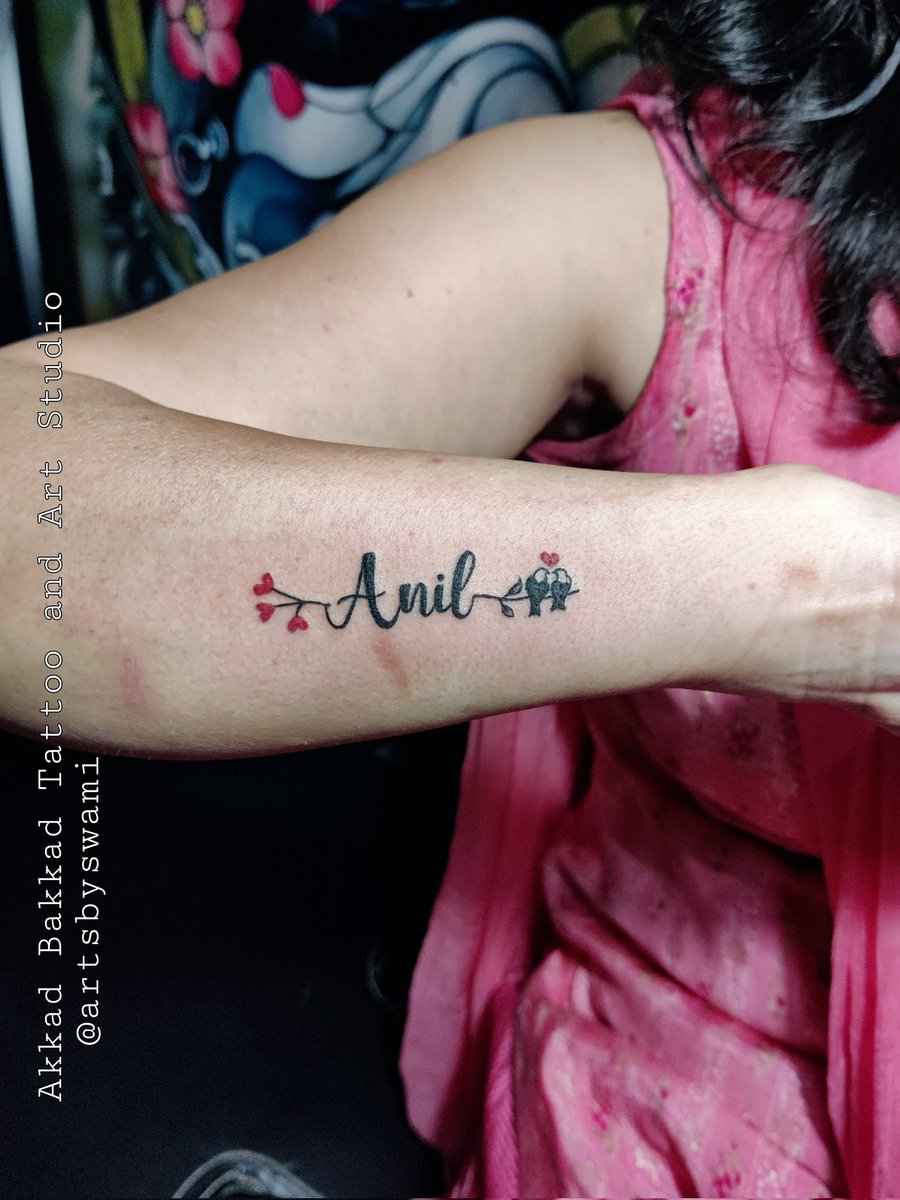 Pink Name Tattoos KAPIL TATTOOWALA On X: "#prashant #name_tattoo ...
