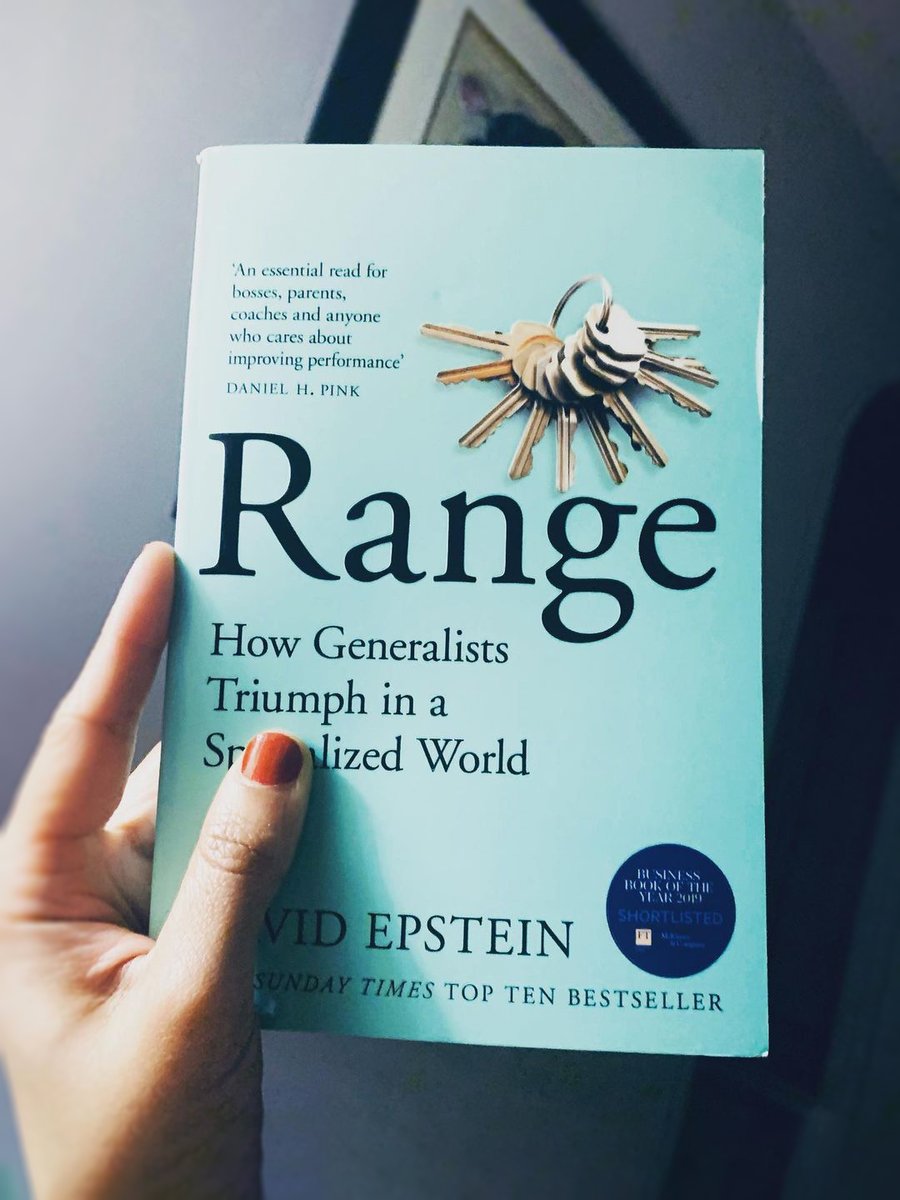 9 Lessons from "Range" 👇 1. The world needs both vertical-thinking ...