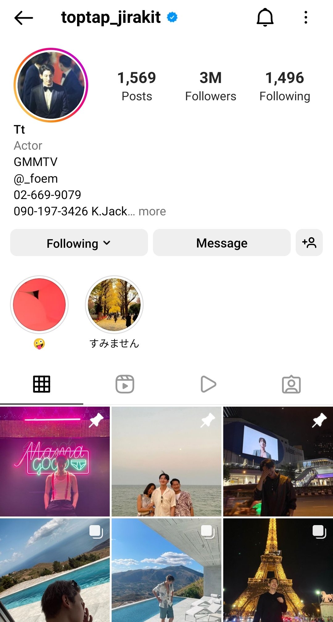 GMMTV on Twitter: "🎉 Congrats @toptap_jirakit for 3M IG followers 🎉 . #3MloveToptapforever # ...