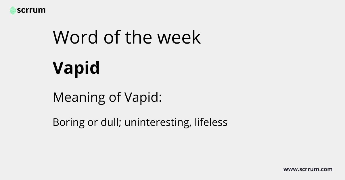 Vapid Definition