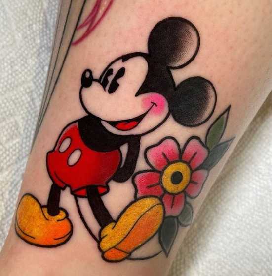 Traditional Mickey Mouse Tattoo