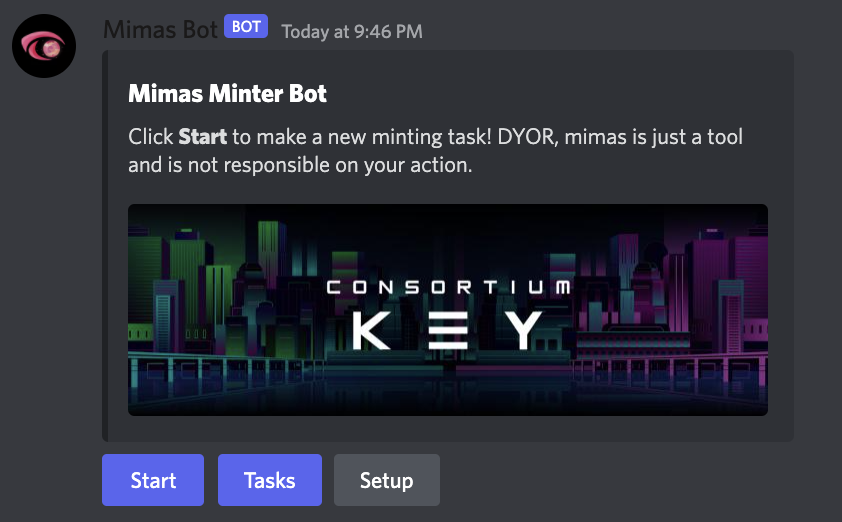 Consortium Key on Twitter: "The #ConsortiumKey's NFT minting bot Mimas is built directly into ...