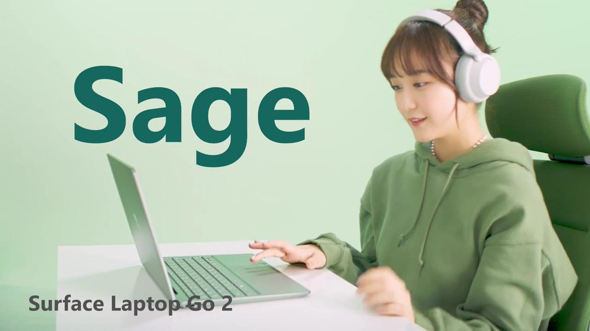 動画NOW on Twitter: "Microfost Surface Laptop Go 2、Surface Laptop 4 のCM カラーもサイズも私らしく 「Sage」篇 ...