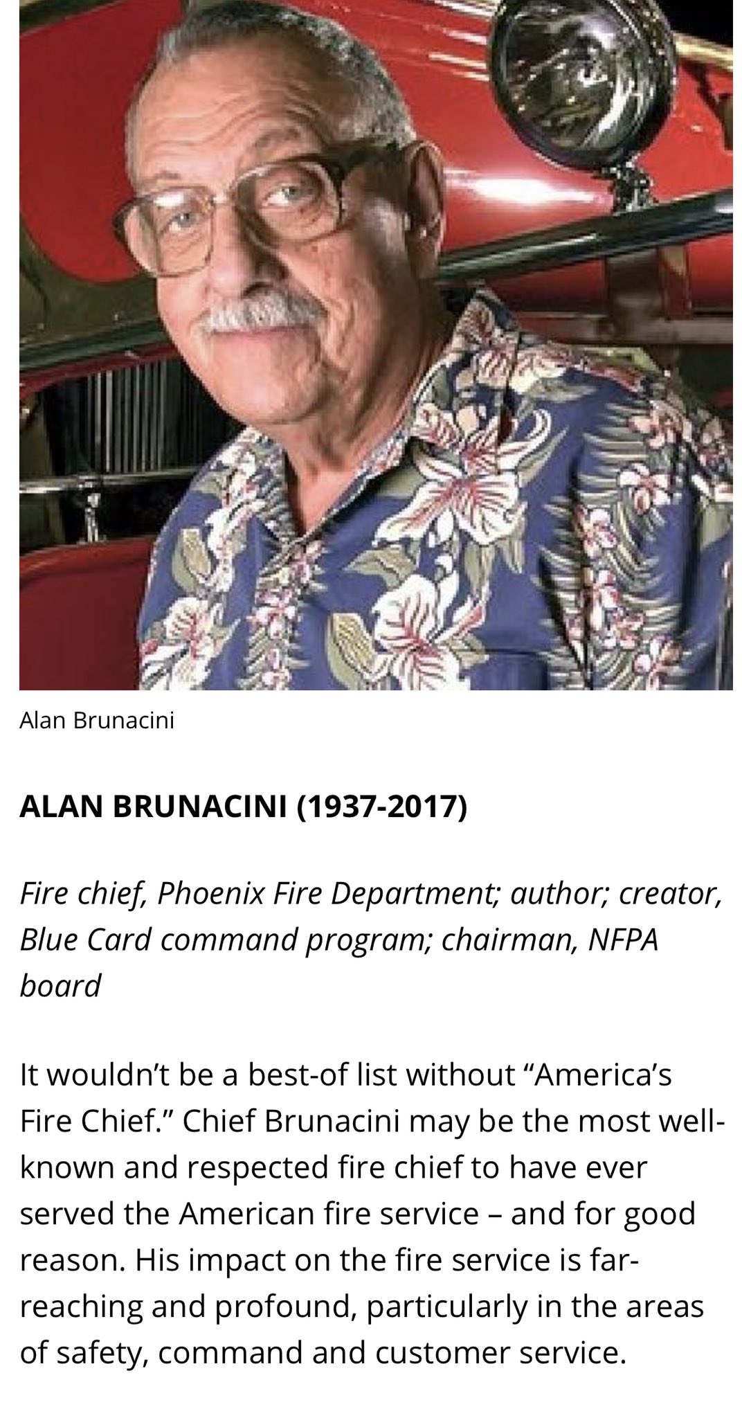 Alan Brunacini Leadership Quotes My Why For National Safety Month