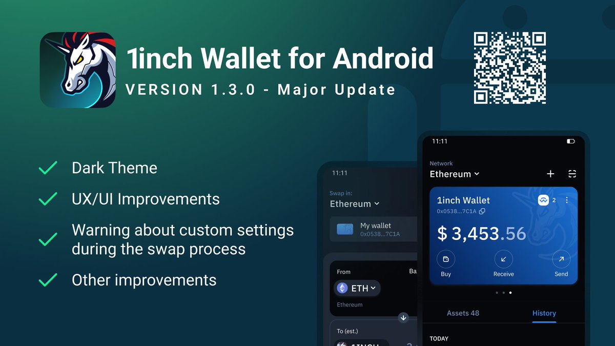 📲 The 1inch DeFi Wallet v1.3 for Android is released : r/1inch