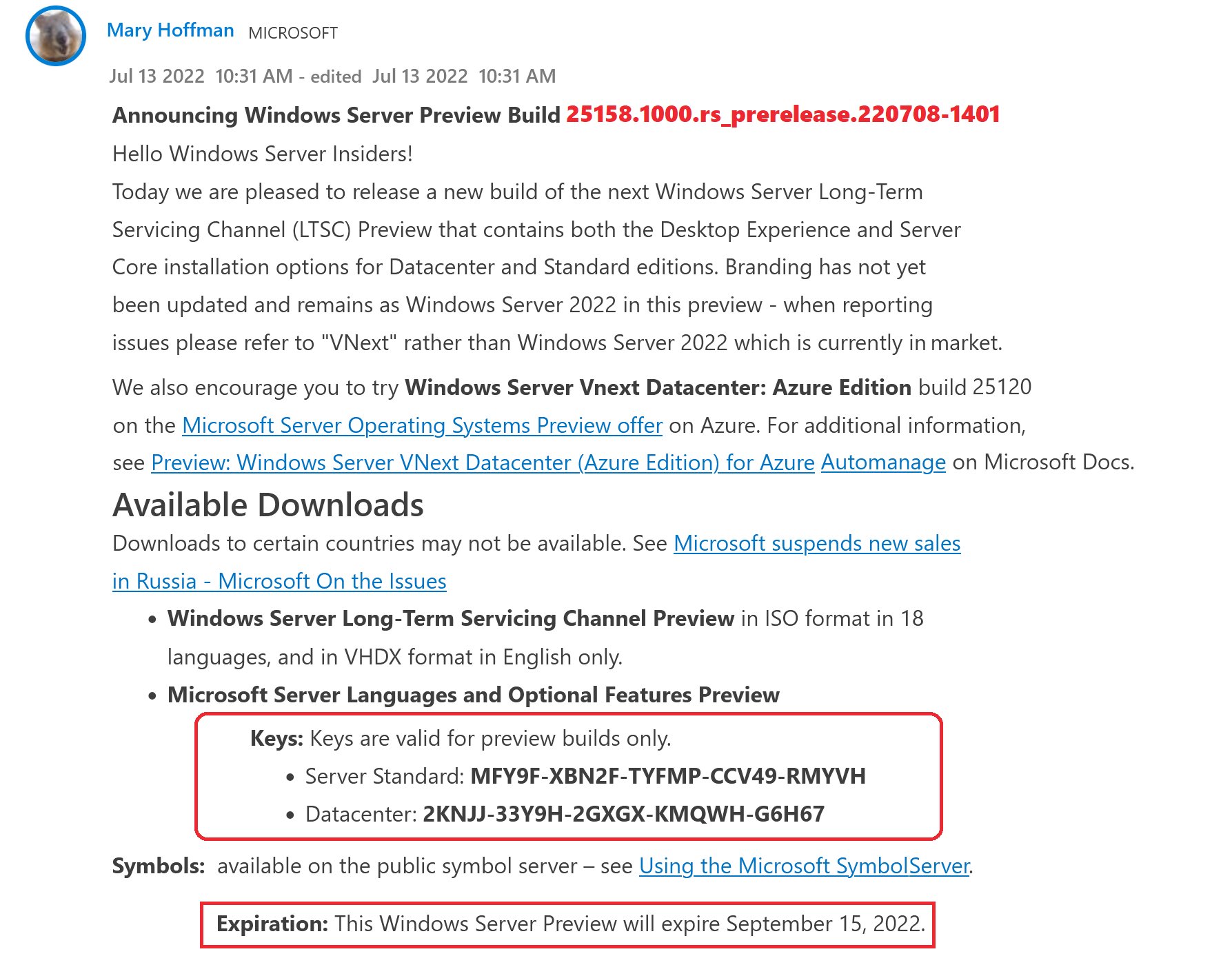 🔮WZor👁️ on Twitter: "🌞 July 13, 2022🌴😹👉 Announcing NEW build of the Windows Server vNext #LTSC ...